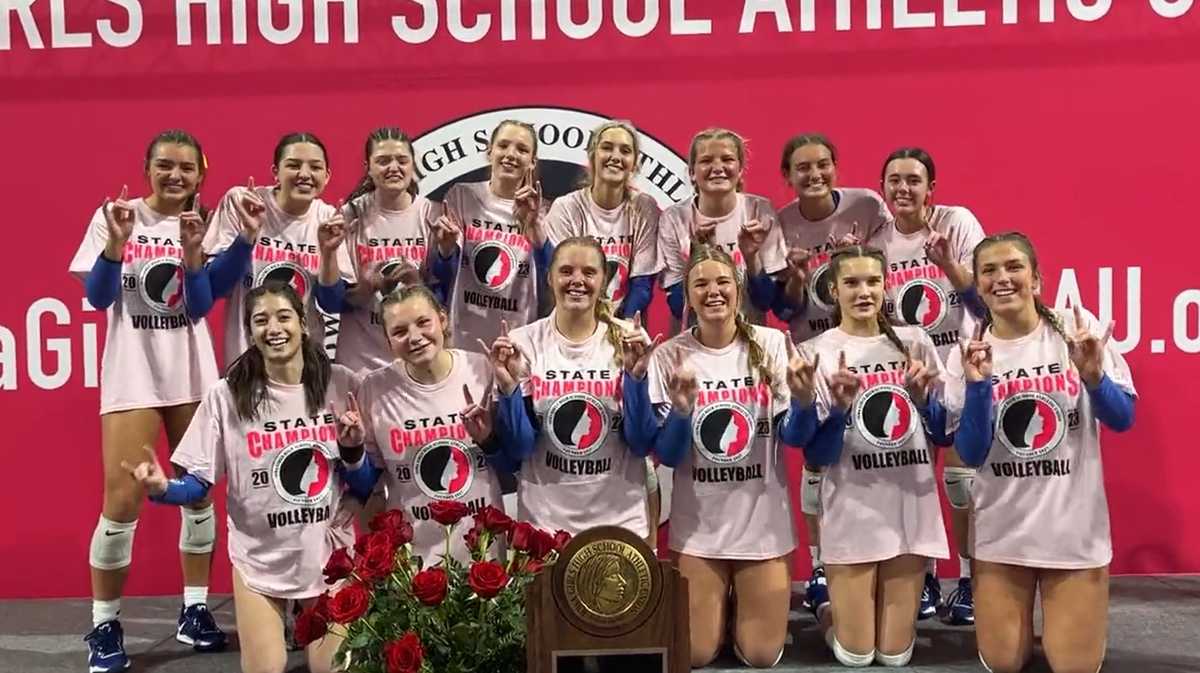 Hoisting the hard-earned hardware: State volleyball champions crowned