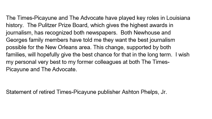 TIMELINE: Times-Picayune, the gold-standard of newspapers, sold