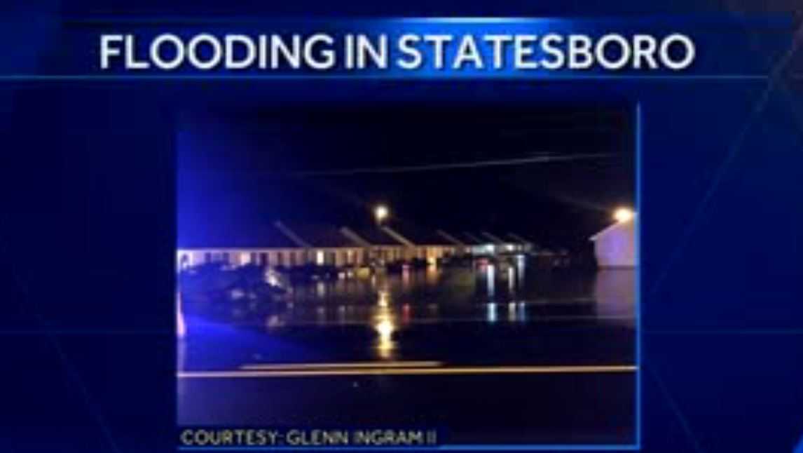 Heavy rains cause flooding in Statesboro