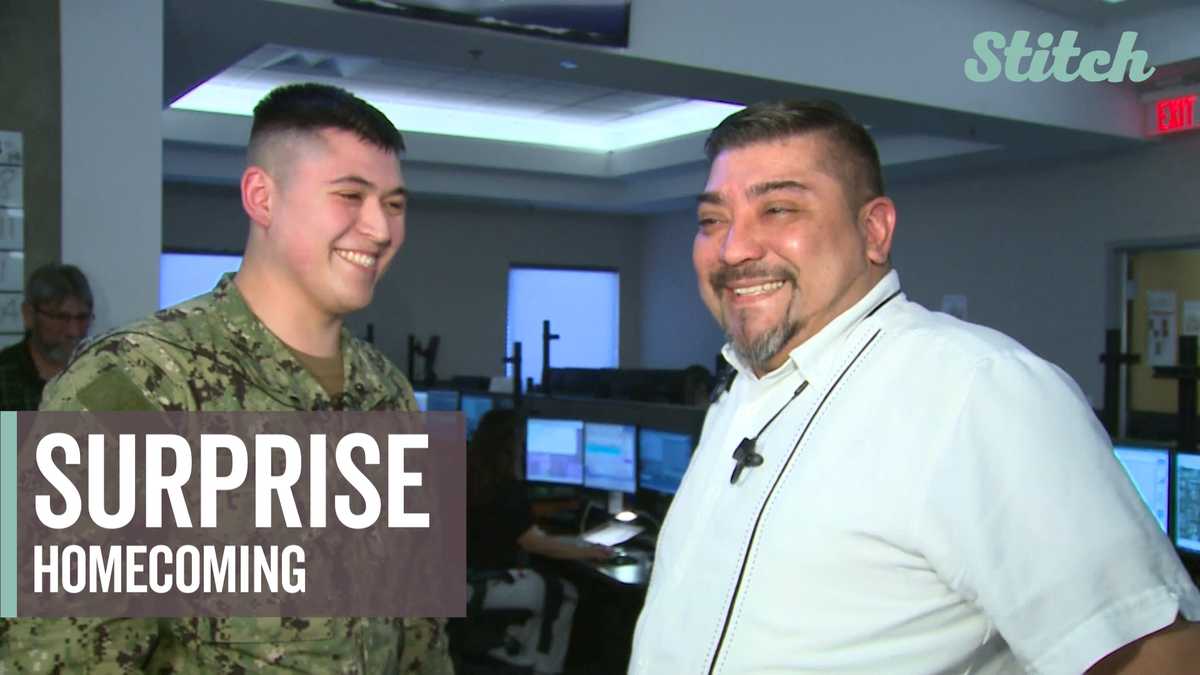 Navy corpsman returns home after 2 years, surprises family members