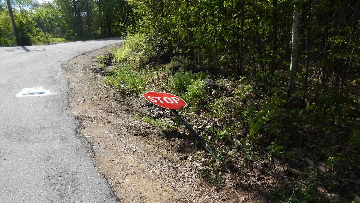 Police search for pickup truck driver knocking down stop signs