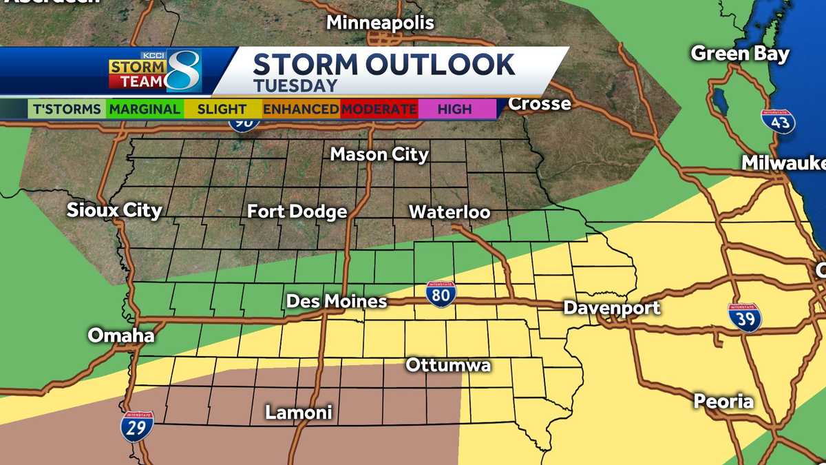 Southern Iowa in enhanced risk area for severe storms
