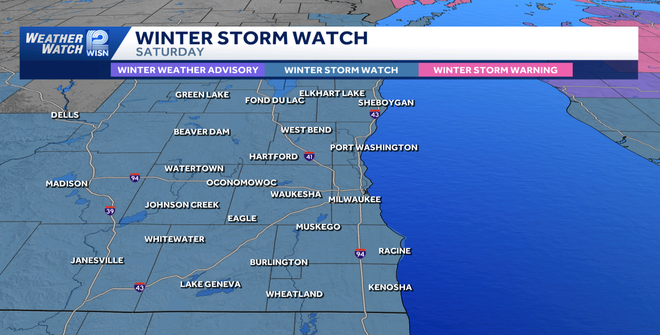 Winter Storm Watch issued for Saturday snowstorm in SE Wisconsin