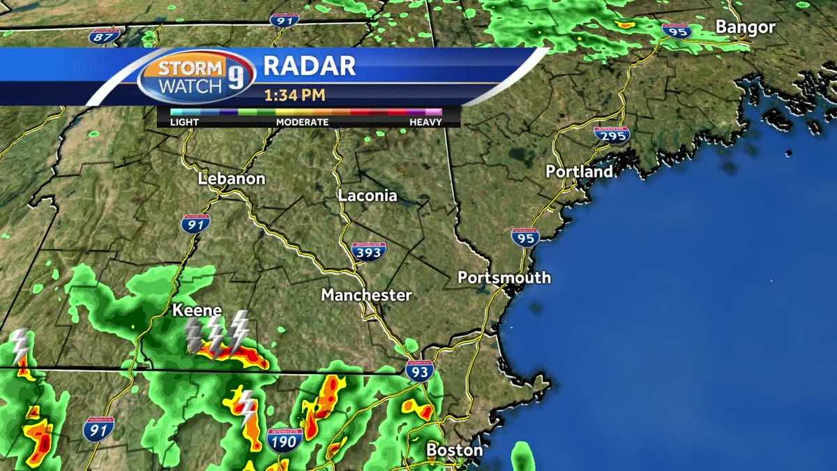 Heavy downpours arrive in southern NH