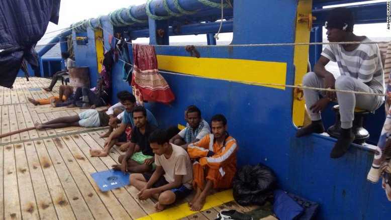 Migrant ship stranded for two weeks at sea