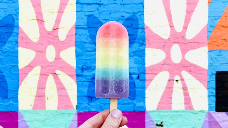 Streetpops sells rainbow popsicles for Pride Month in June