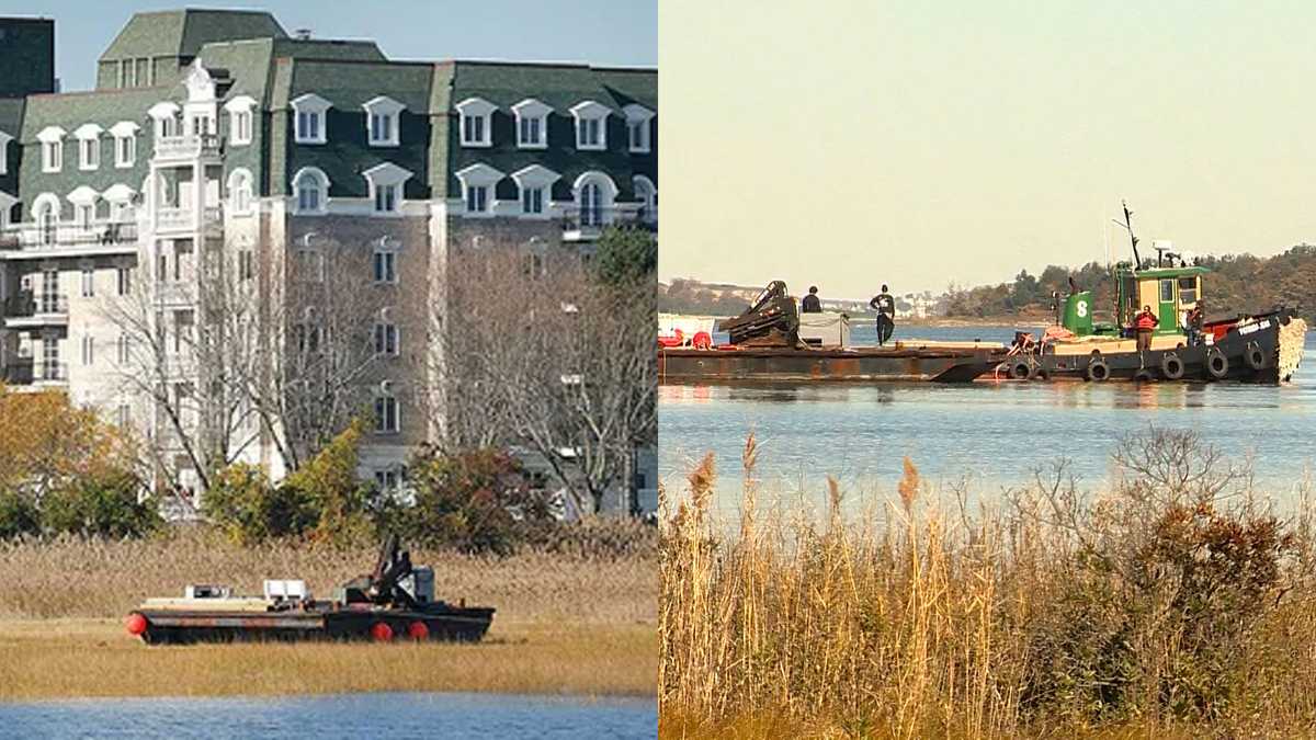 Barge that got stuck in Quincy marsh during nor'easter towed free