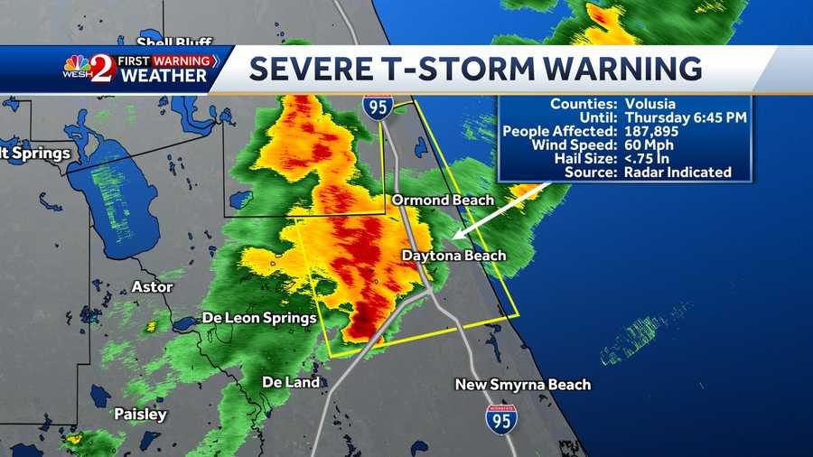 Severe thunderstorm warning Volusia County