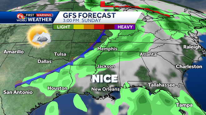 New Orleans' forecast high temperatures rain chances