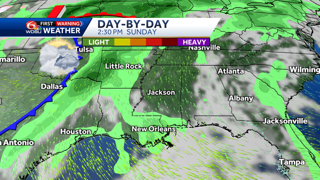 New Orleans weather forecast morning low high temp rain chances