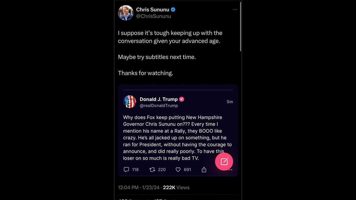 Chris Sununu, Donald Trump attack each other on social media