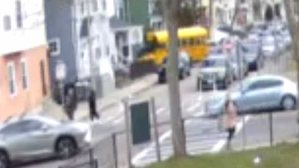 Video shows moment school bus crashes into front of Boston home
