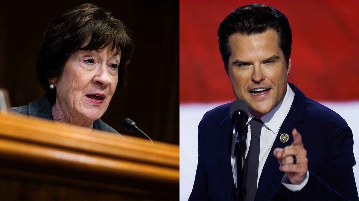 Maine's Sen. Collins 'shocked' Trump nominated Matt Gaetz as AG