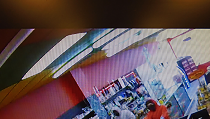 Police at the scene of an aggravated, armed robbery