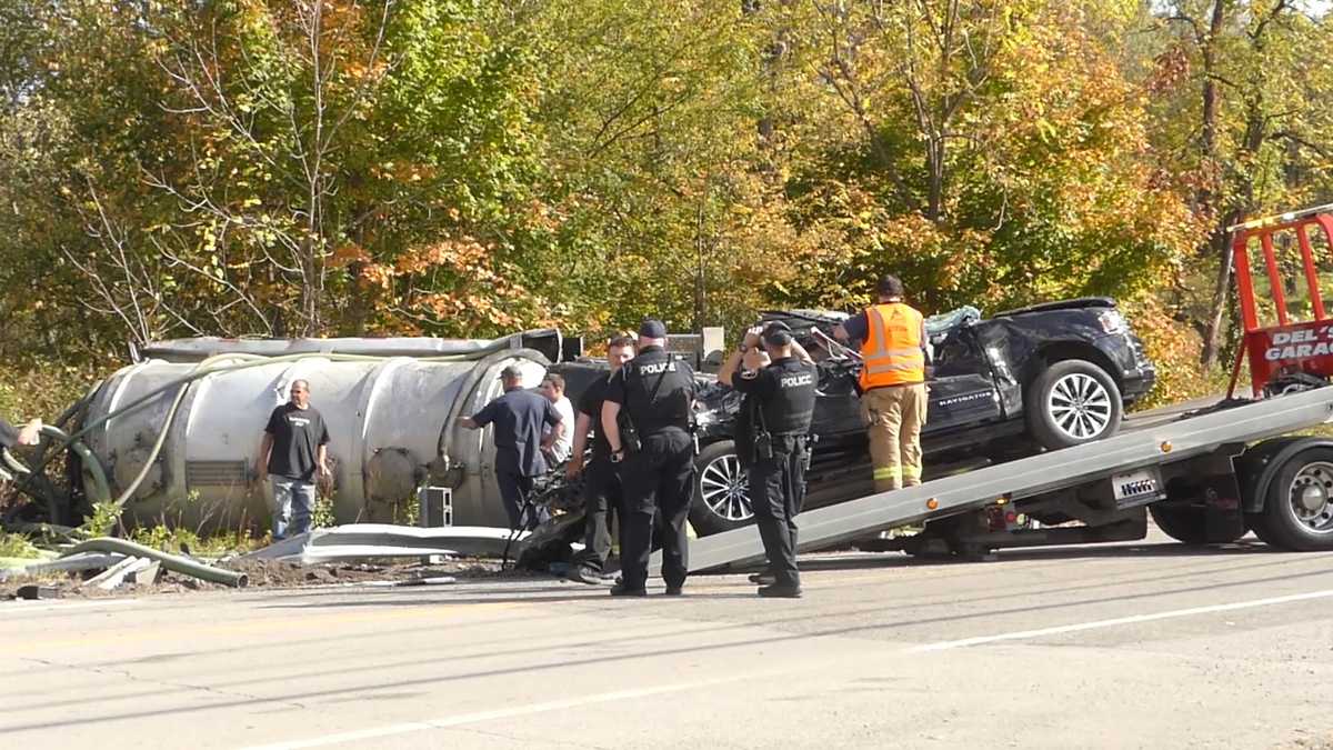 SUV damaged after crashing into sewage truck in Union Township ...