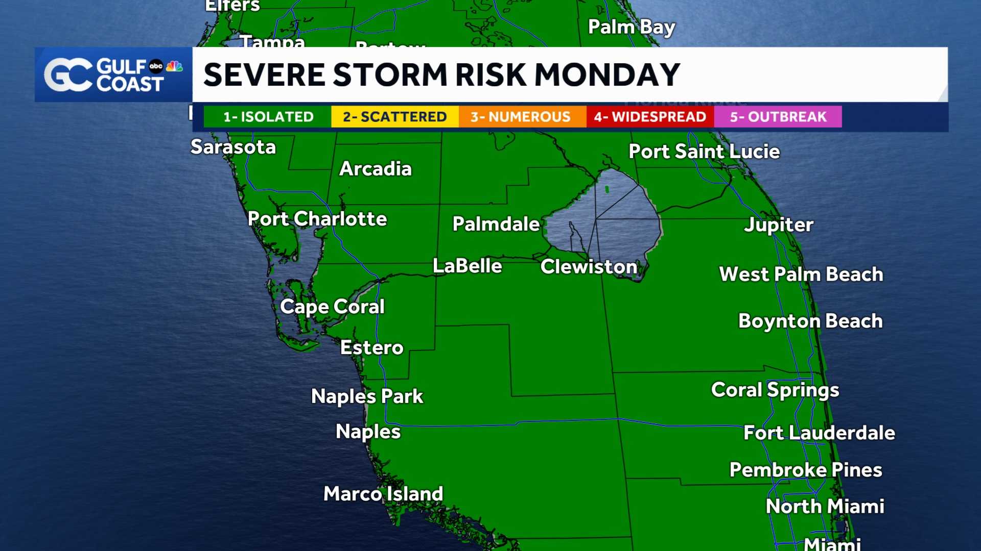 Gulf Coast Weather Alert Day: Periods of heavy rain and storms Monday
