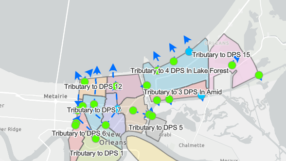 New Orleans Sewerage and Water Board pumping station map