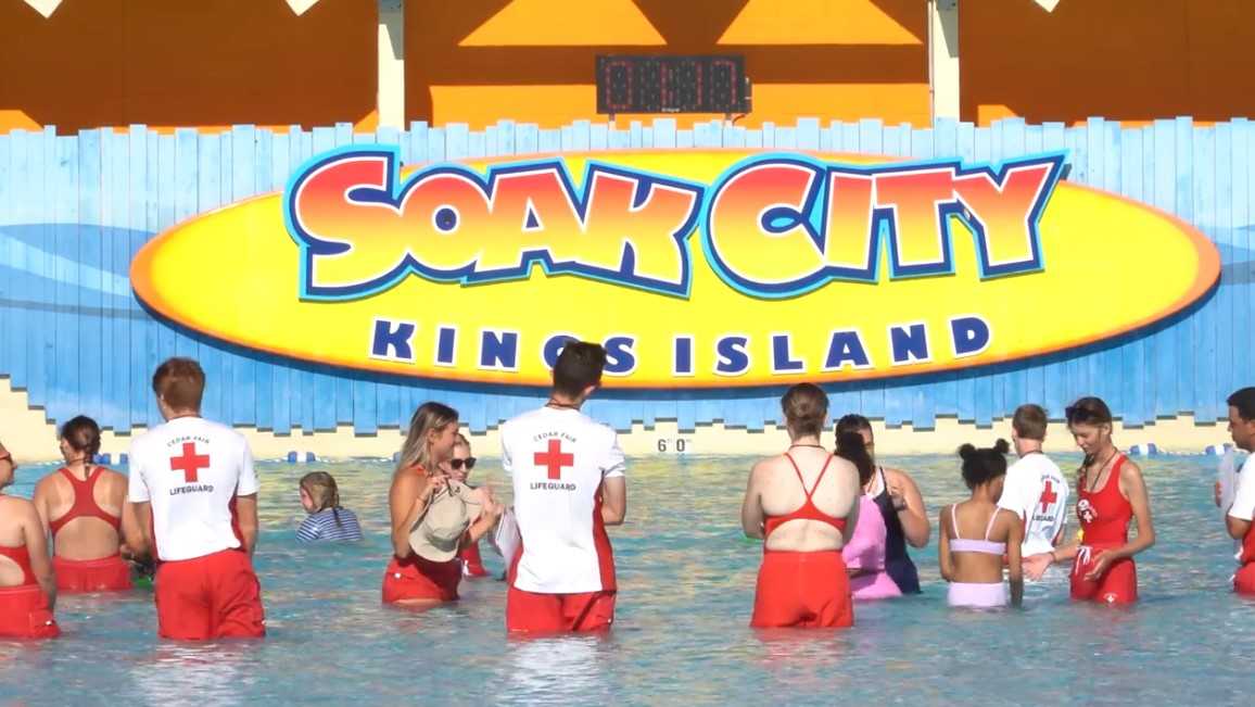 Swimmers at Kings Island's Soak City Water Park participate in world's ...