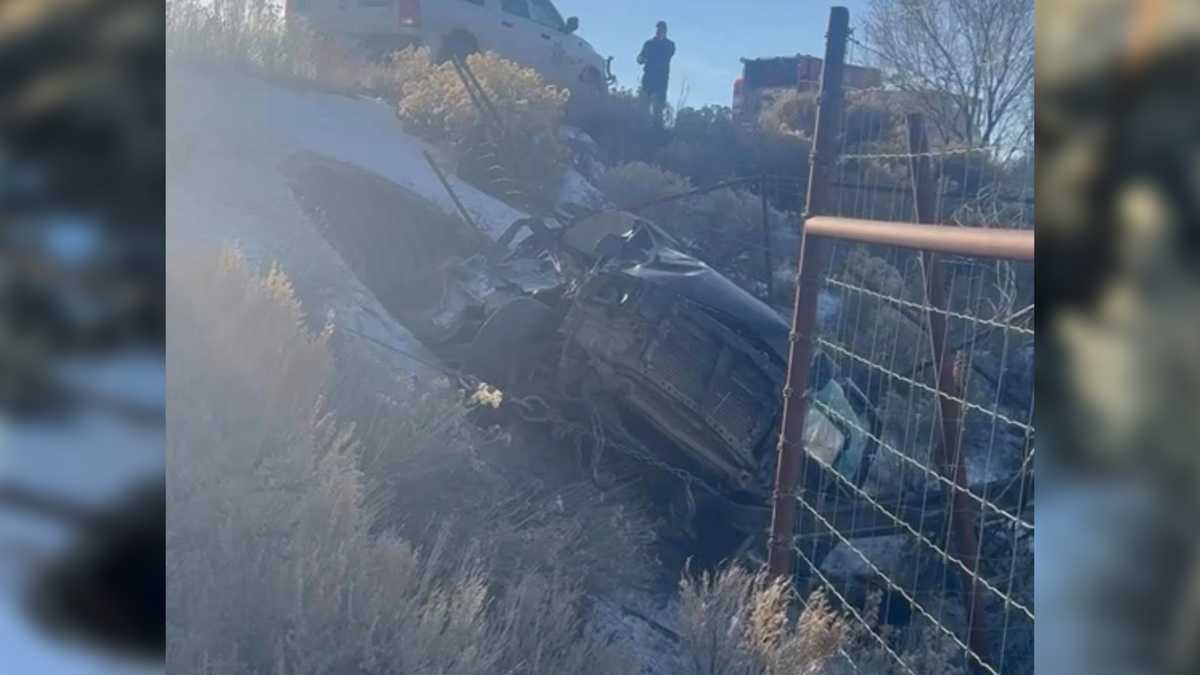 Trapped man removed from vehicle after crash