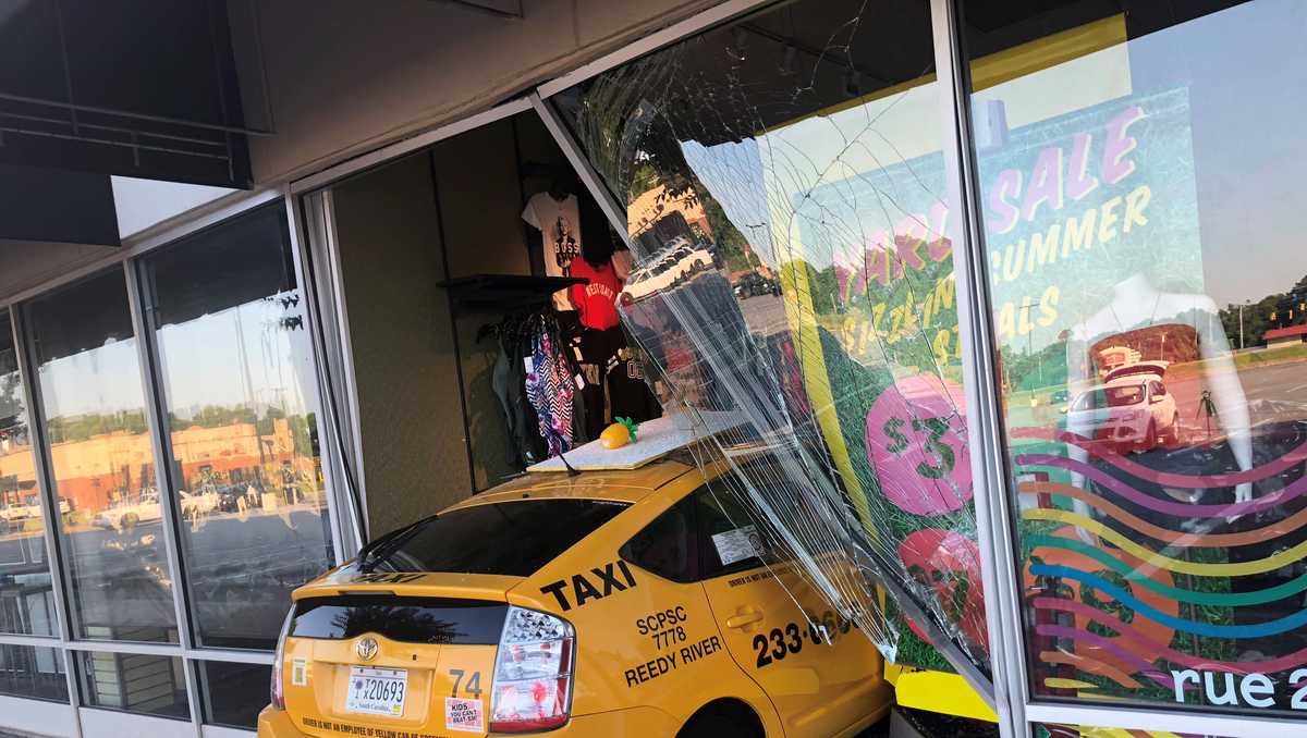 Taxi drives through clothing store in Cherrydale shopping center