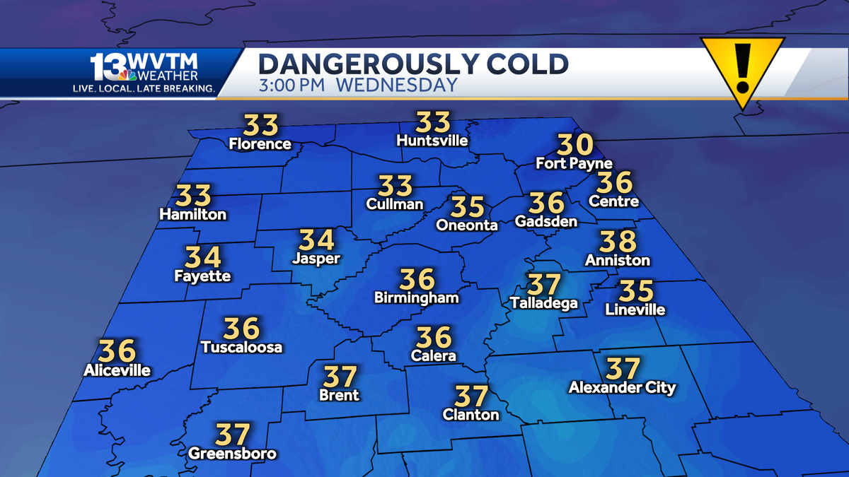 Winter Storm South: Feels like single-digits across Alabama
