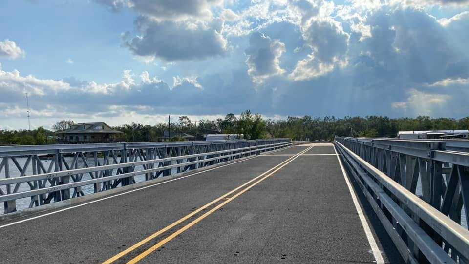 Temporary bridge to Barataria in place after damage to Kerner Swing ...