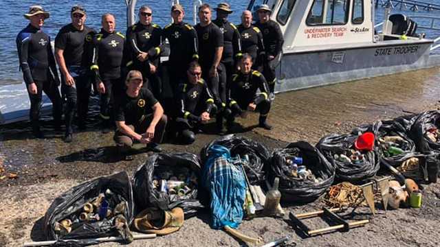 OHP dive team pulls about 200 pounds of trash from Party Cove at ...