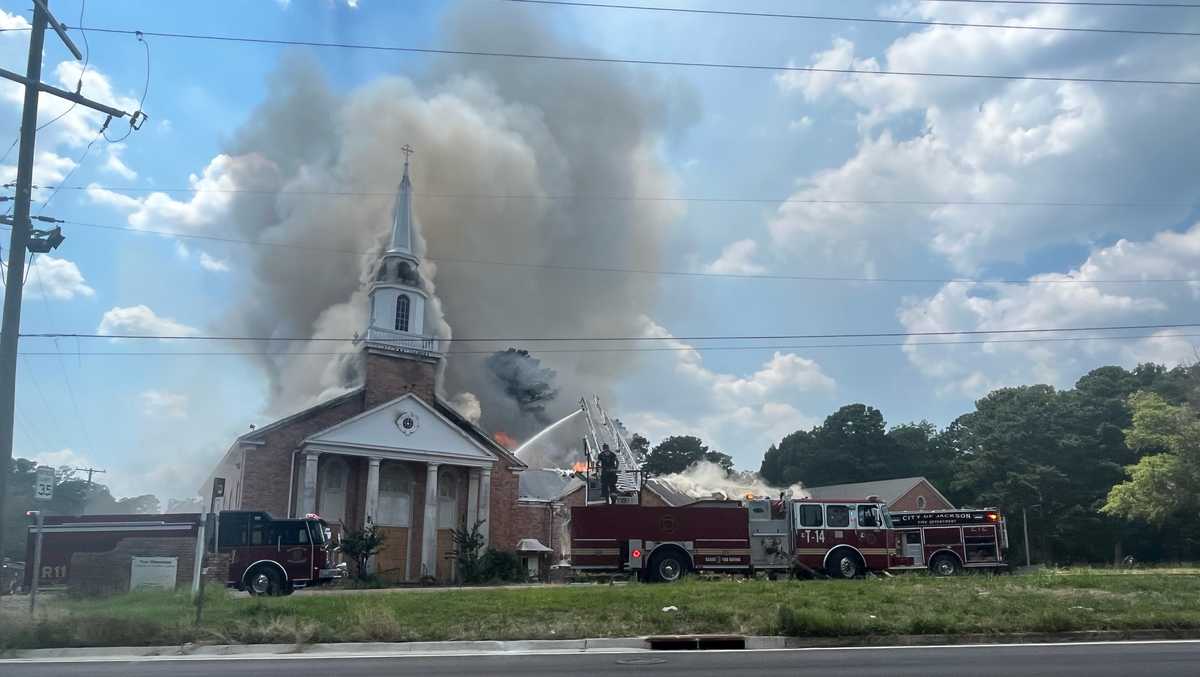 Old church building catches fire