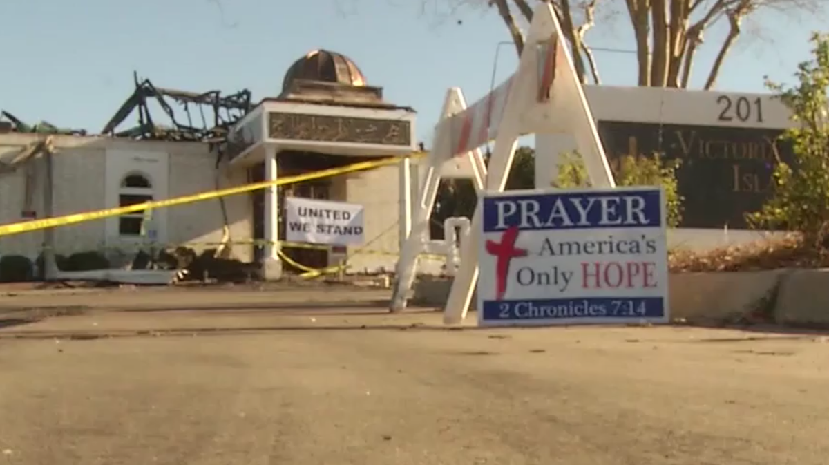 Over $950,000 raised for charred mosque in Texas