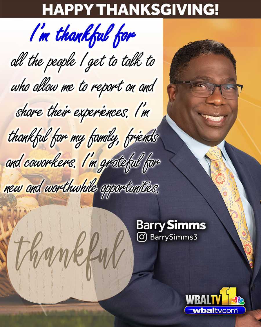 Here's what WBAL-TV 11 News reporters are thankful for