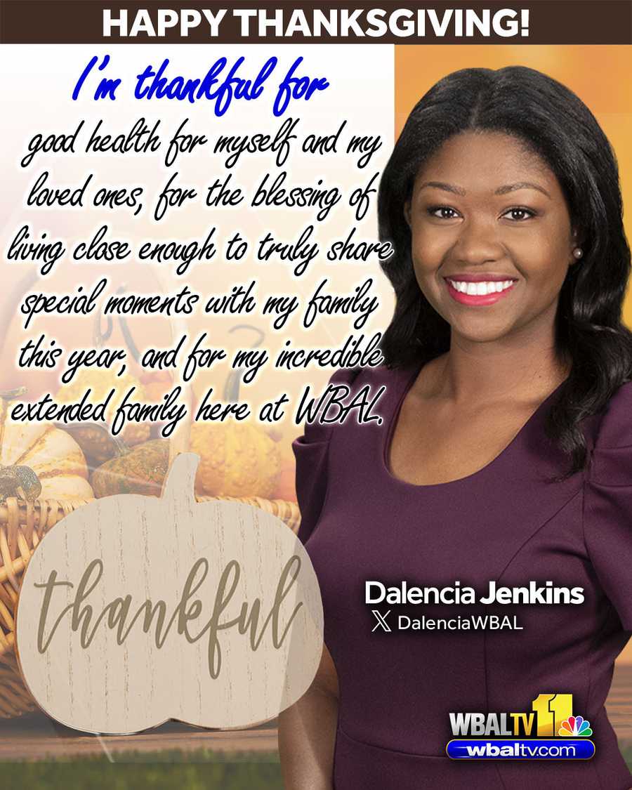 Here's what WBAL-TV 11 News reporters are thankful for