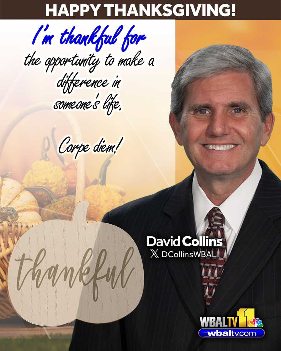 Here's what WBAL-TV 11 News reporters are thankful for