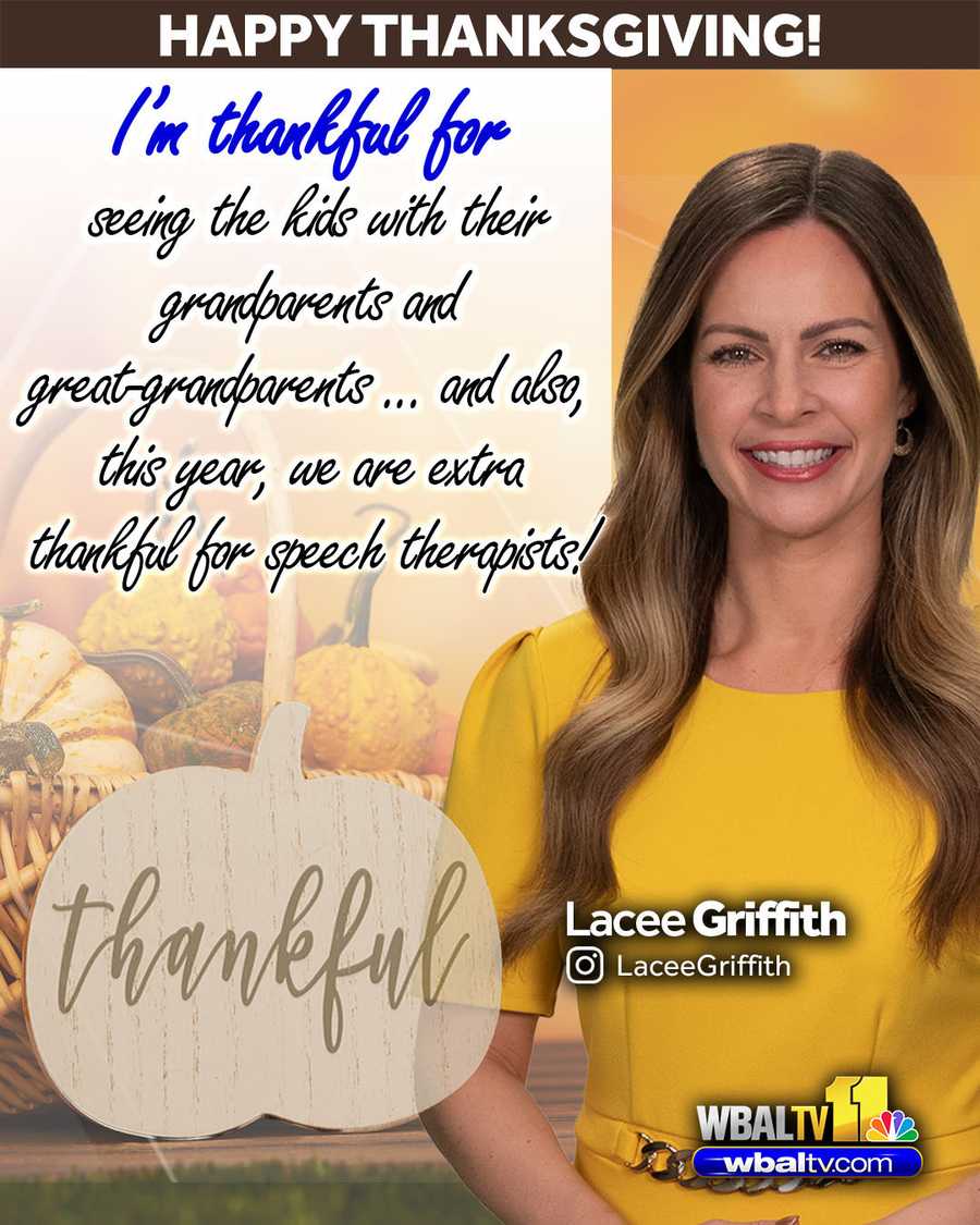 Here's what WBAL-TV 11 News reporters are thankful for