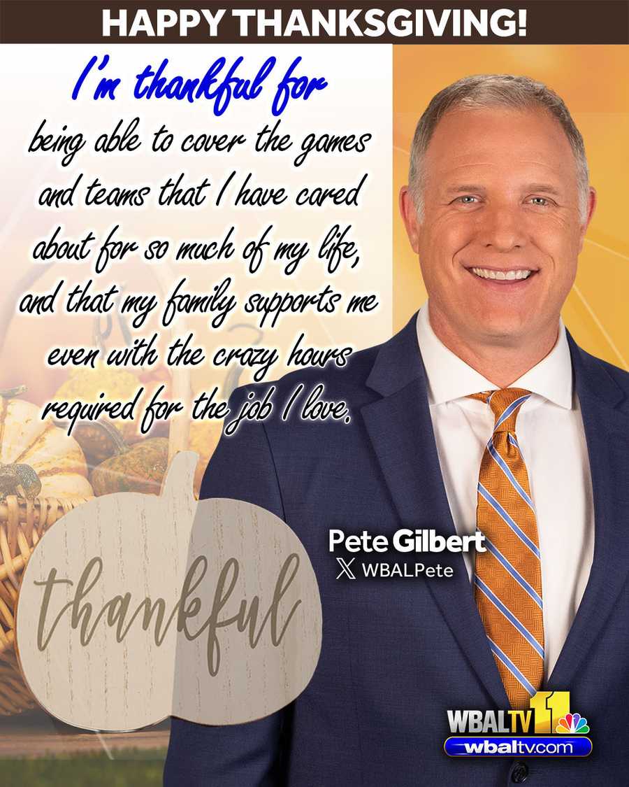 Here's what WBAL-TV 11 News reporters are thankful for