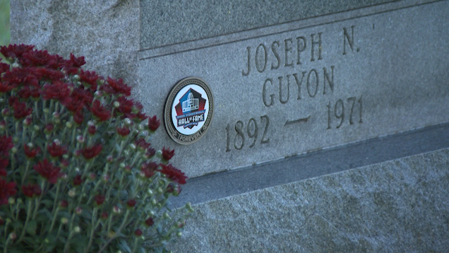 Grave marker dedicated to Pro Football Hall of Famer Joe Guyon