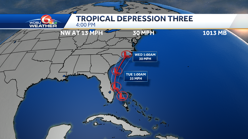 Tropical Depression Three forms near the Bahamas, not a threat to the Gulf