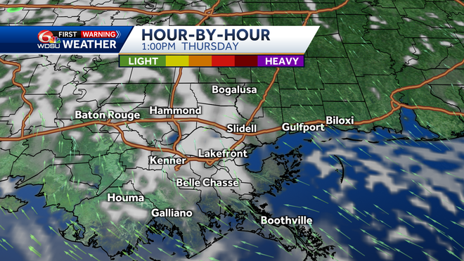 New Orleans Louisiana weather forecast high temp rain chances