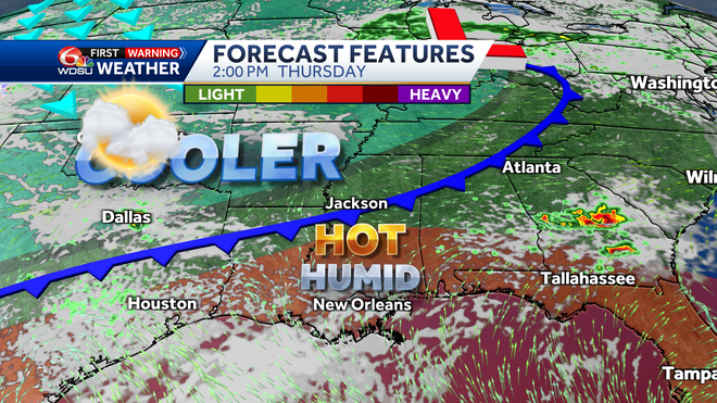 New Orleans Louisiana weather forecast record highs severe storms