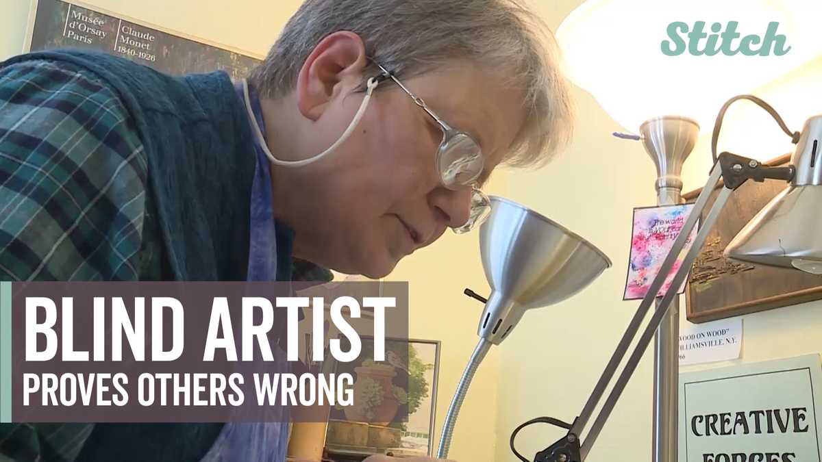 Blind artist continues to prove others wrong