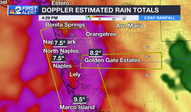 Florida flash flood warnings: Collier County through Sunday night