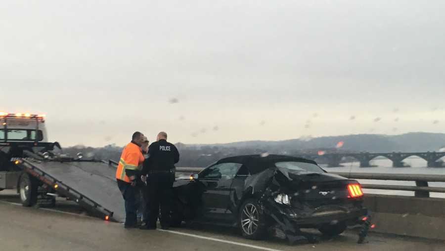 Traffic backlogged on Route 30 bridge after crash