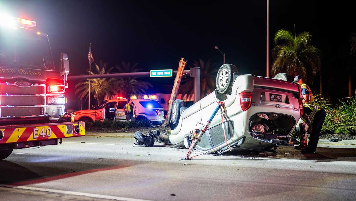 Driver flown to hospital after rollover crash in Naples