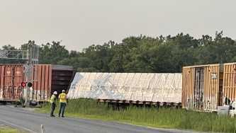 Crews respond to a train that has been thrown off its tracks York ...