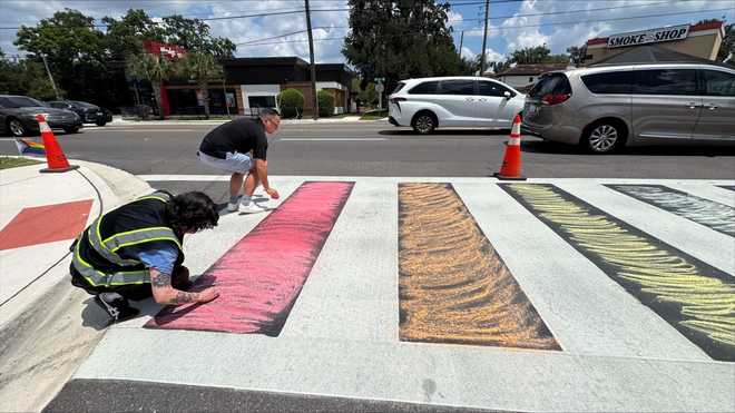 Pulse Memorial rainbow crosswalk in Orlando removed overnight