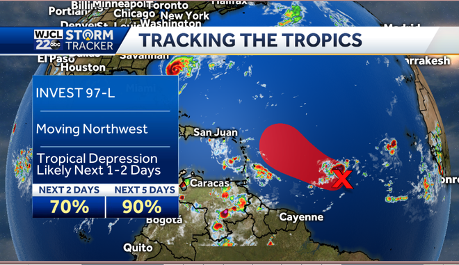 Keeping an eye on Invest 97-L and fall-like temperatures later this week