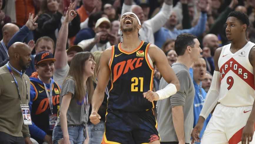 Thunder overcome 23-point deficit to beat Raptors in double-overtime