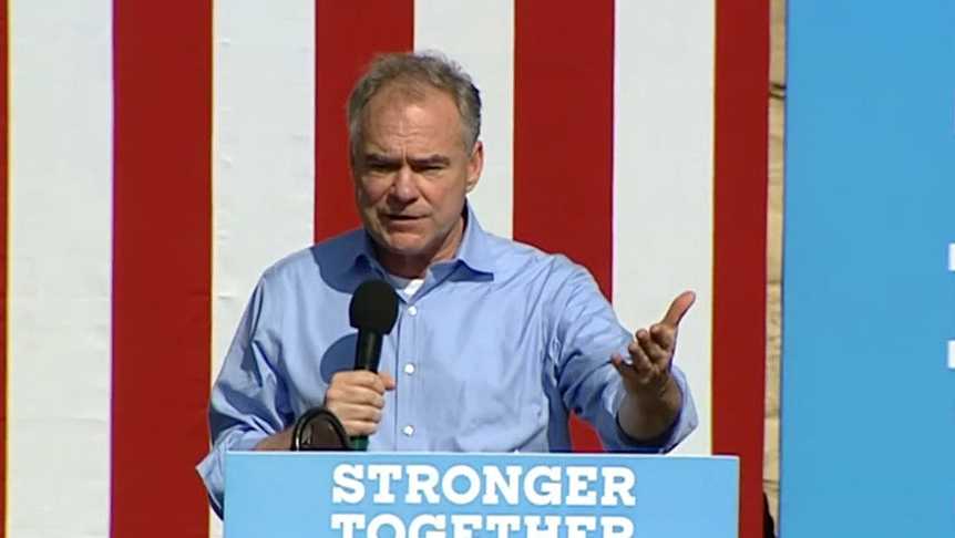 VP nominee Sen. Tim Kaine rallies for Hillary Clinton in Springfield