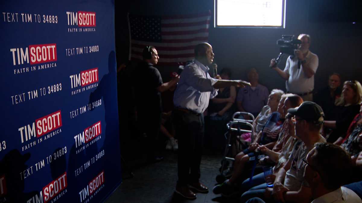 GOP presidential candidate Sen. Tim Scott campaigns in Council Bluffs ...