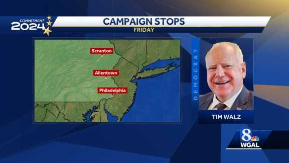 Tim Walz to campaign in 3 Pennsylvania cities