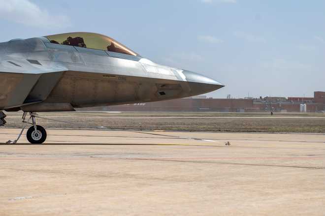 Tinker Air Force Base tying down fighter jets due to intense wind gusts